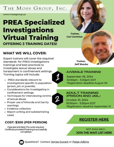 Don't Miss TMG's Upcoming PREA Specialized Trainings! Additional ...